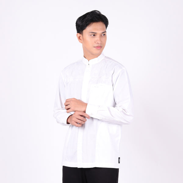 Baju Muslim Atlas Super Premium Series Agharr White - Sarung Indonesia