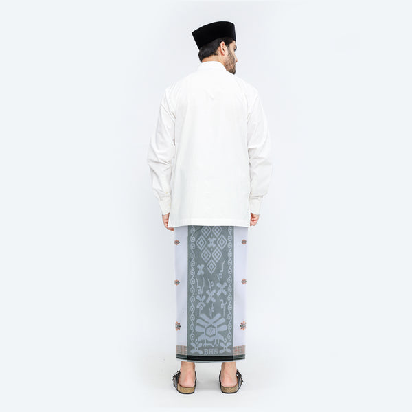 Sarung BHS Excellent Gold Motif E52 SMB SJ Putih - Sarung Indonesia