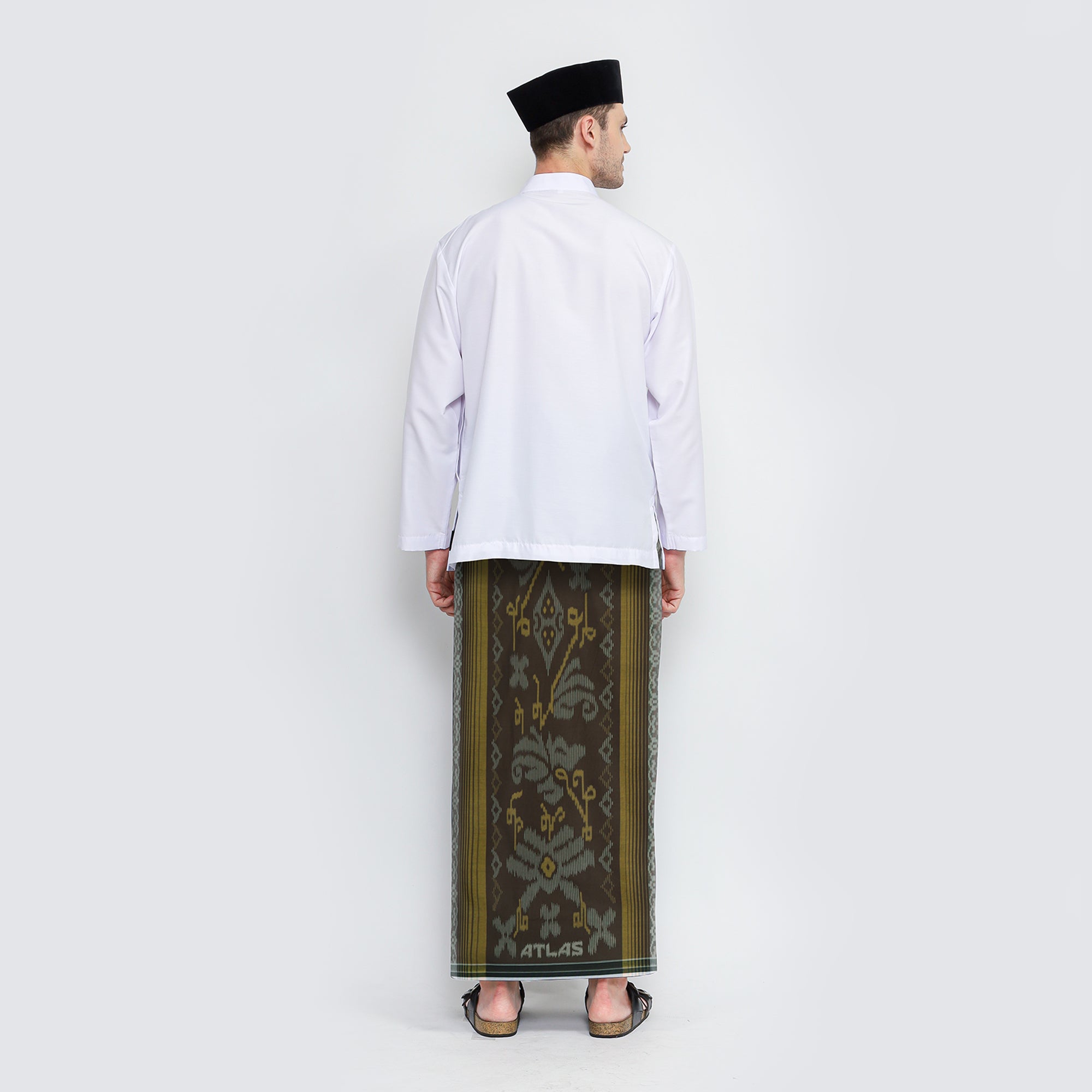Sarung ATLAS Premium 745 Dobby Kembang SJ Olive Muda - Sarung Indonesia